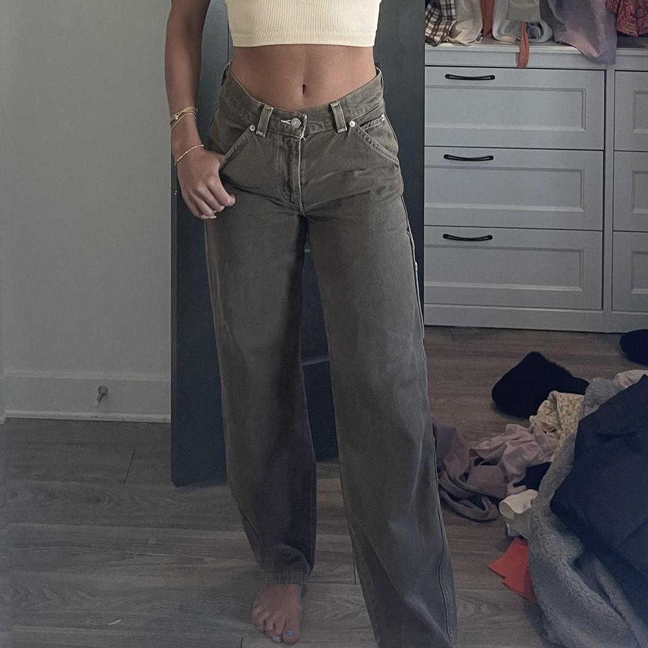 tan levi’s baggy utility dad pants | Depop