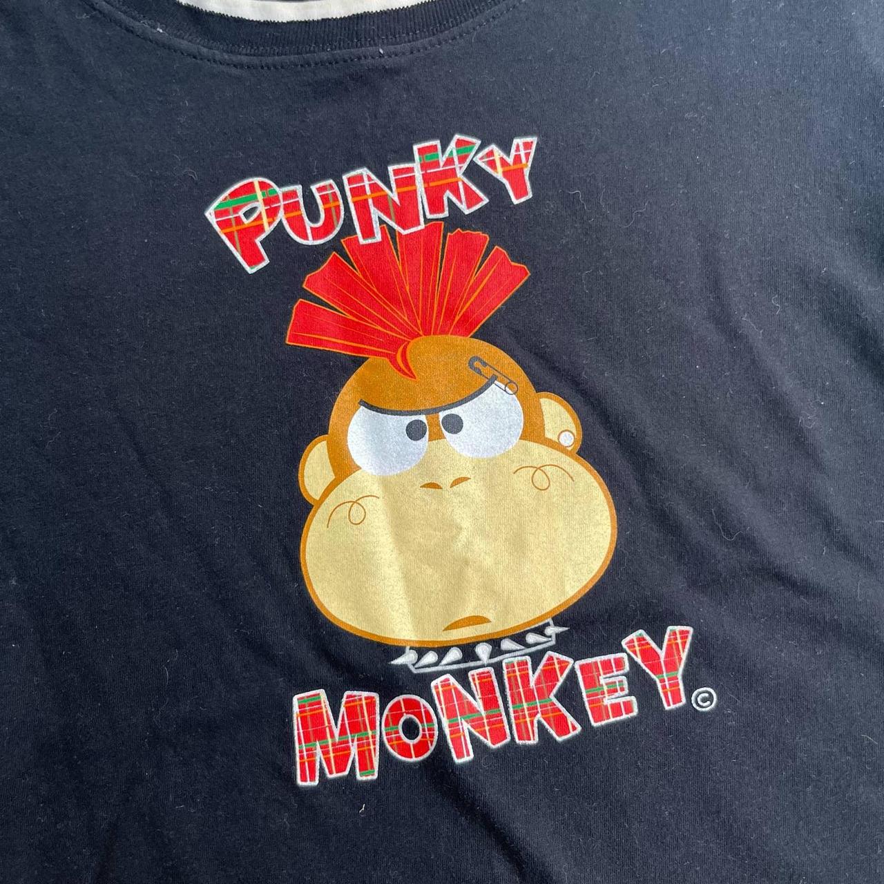 vintage 90s y2k flavor “ punky monkey” graphic tee... - Depop