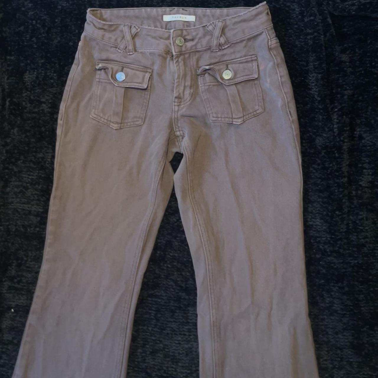 Low rise brown flared pants - Depop