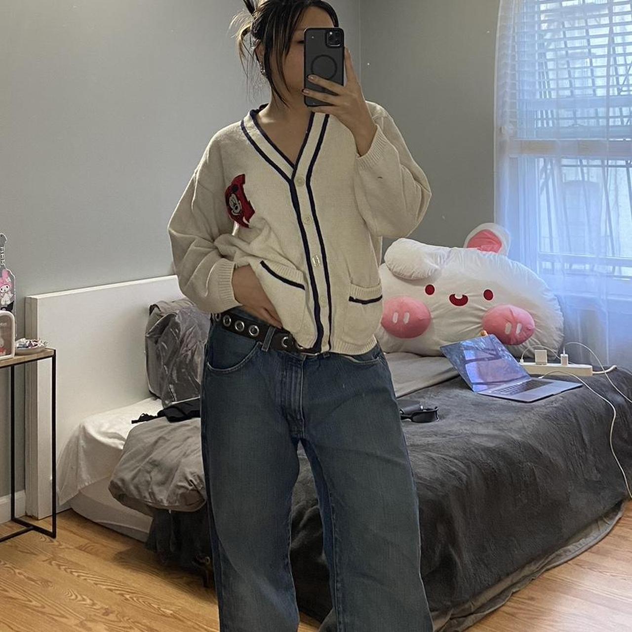 Mickey unlimited Jerry Leigh knit button up sweater - Depop