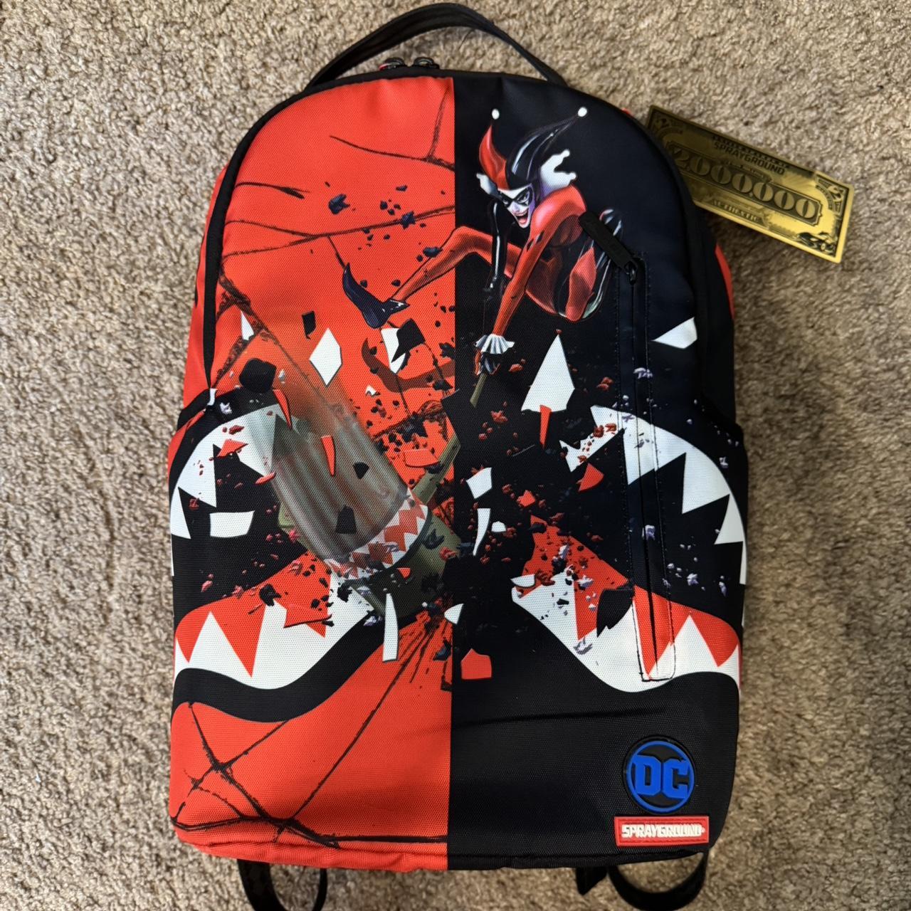 Sprayground Harley Quinn backpack - black and red... - Depop