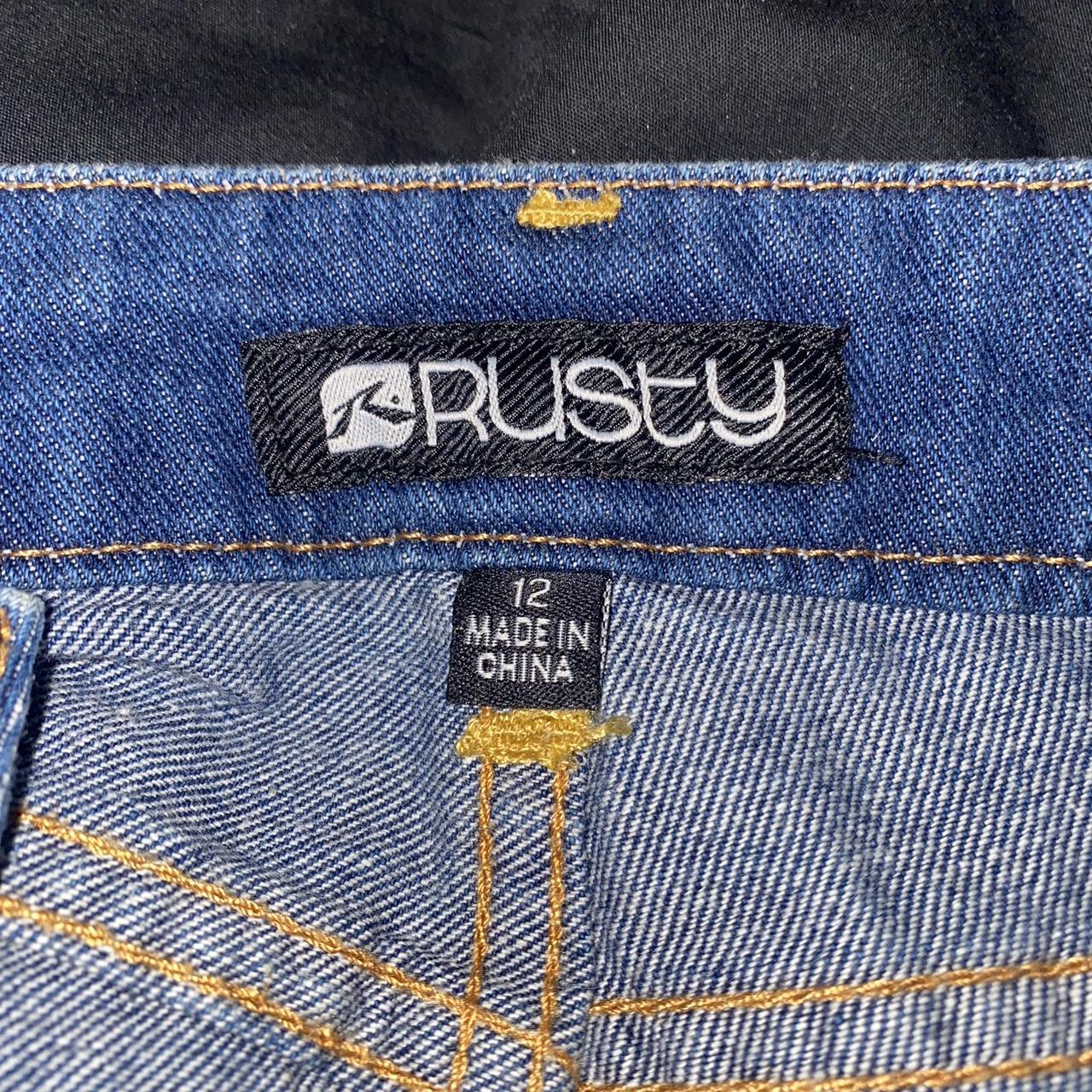 micromini y2k denim shorts from rusty embroidered... - Depop