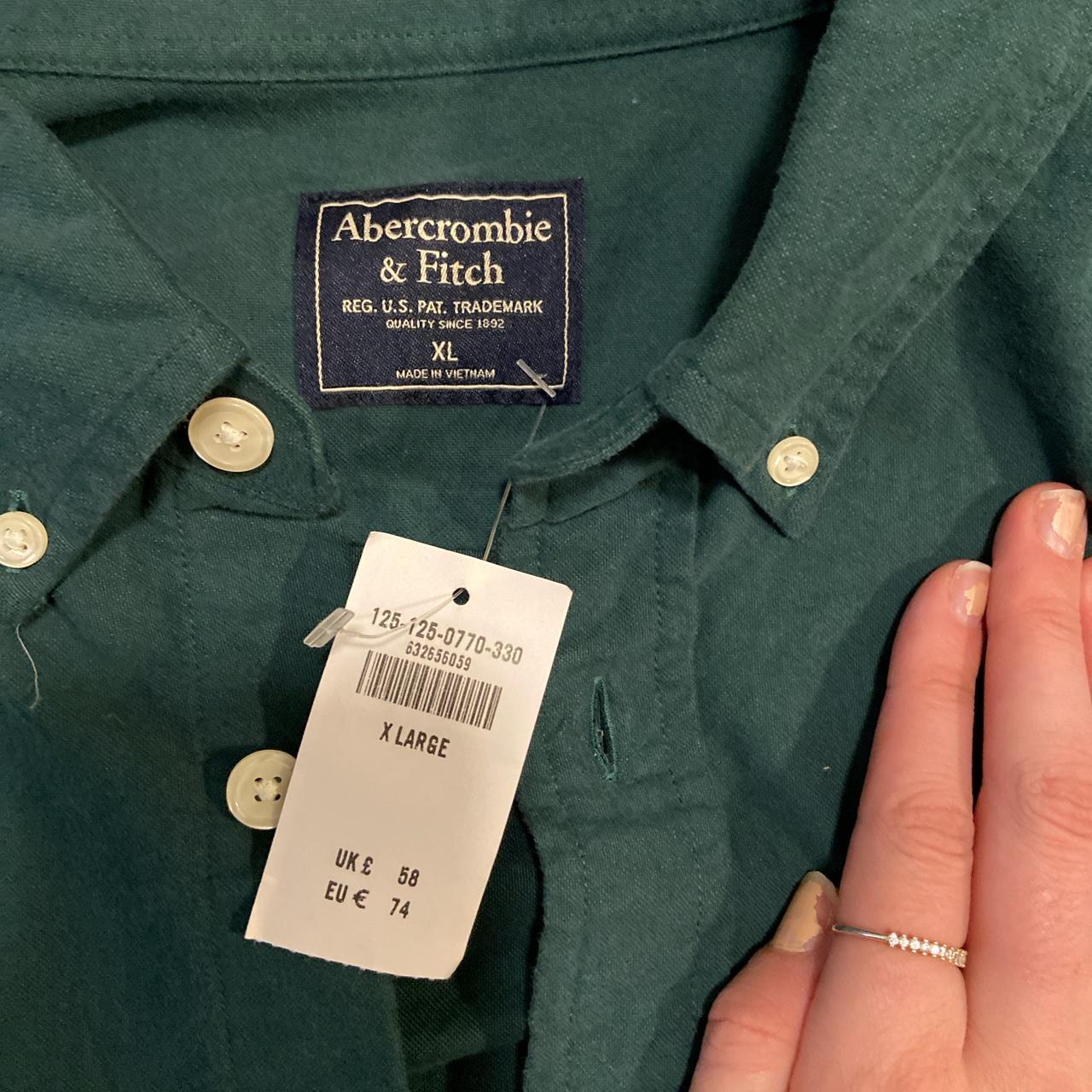 Abercrombie and Fitch green long sleeve dress shirt.... - Depop