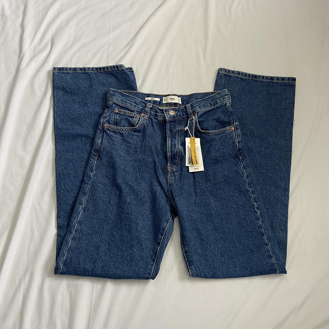 Mango mng wide leg dark wash jeans. High waisted.... - Depop