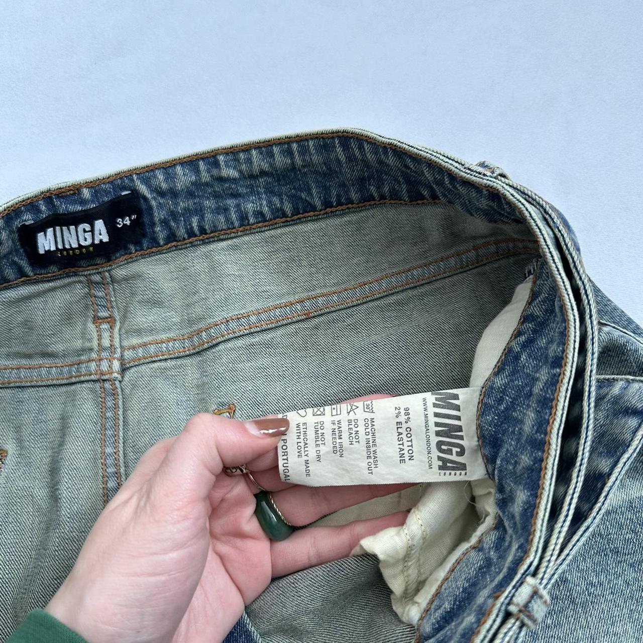 Y2K minga belted denim mini skirt -great condition... - Depop