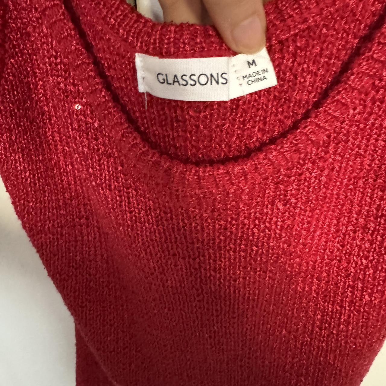 Red glassons sparkly knit tank top Never worn only... - Depop