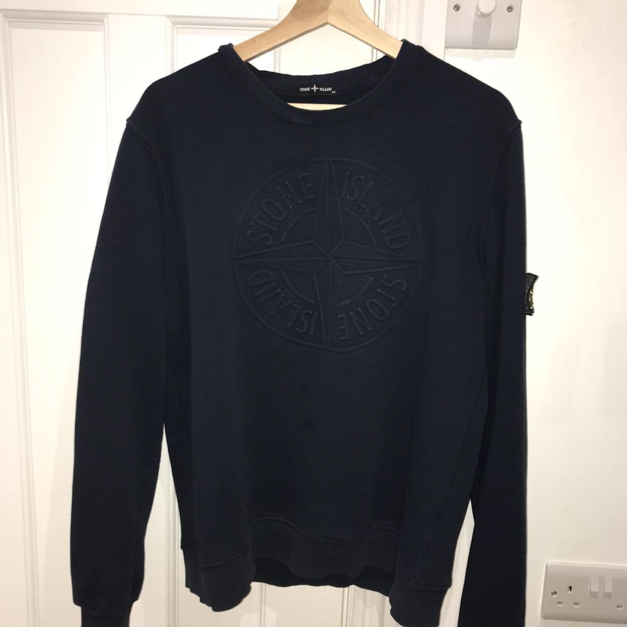 Navy Stone island jumper Size M Great condition... - Depop