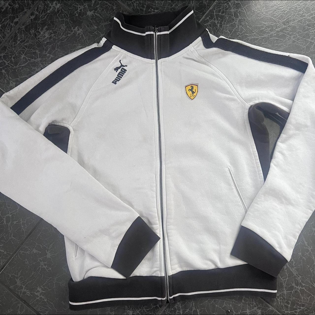Vintage White Ferrari x Puma Jacket - Depop