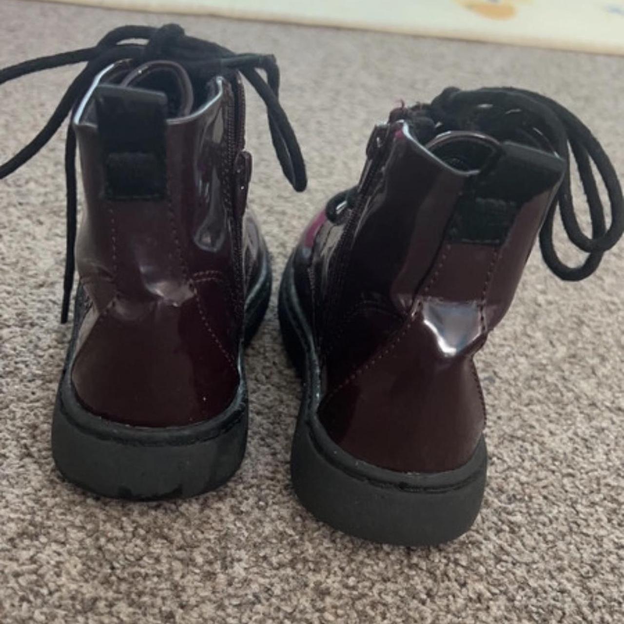 Zara Burgandy Girls Boots Worn few times like... - Depop