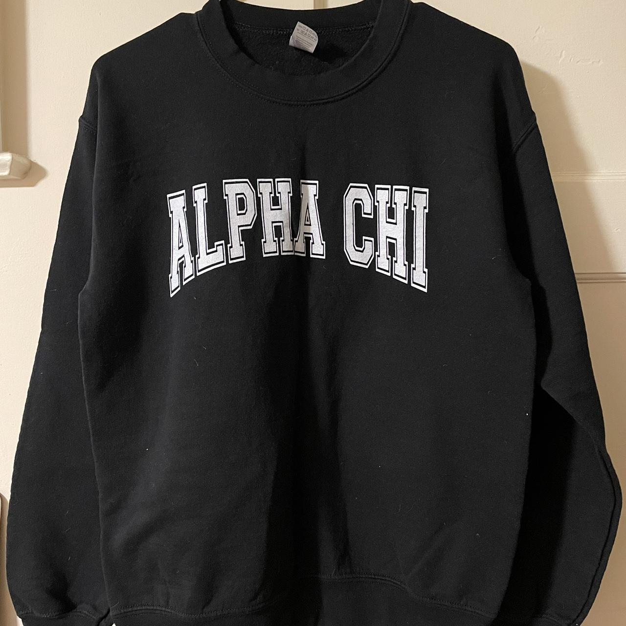 Small black alpha chi omega sweatshirt #axo... - Depop