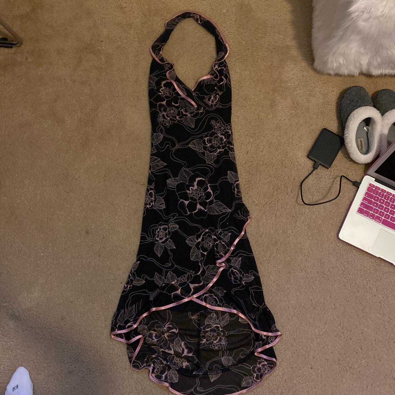 Ruby Rox Women's Black and Pink Dress | Depop