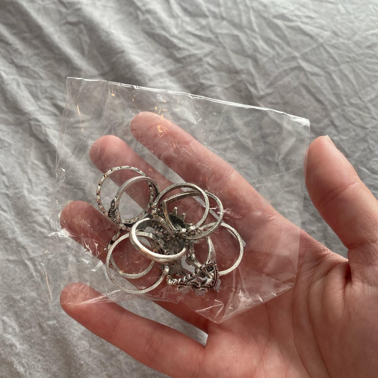 SILVER RINGS bundle (various sizes included) — pack... - Depop