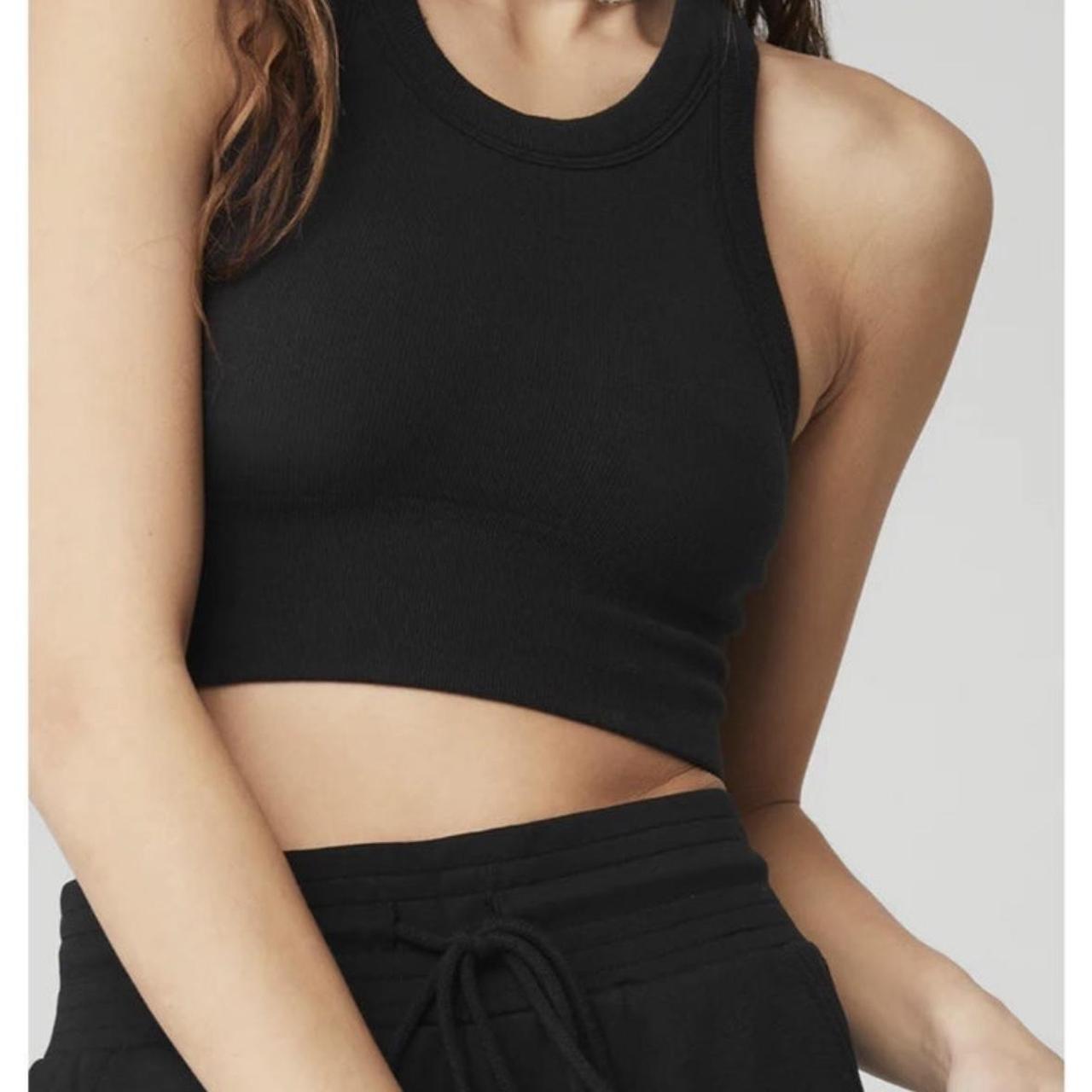 Alo seamless delight high neck bra black xs... - Depop