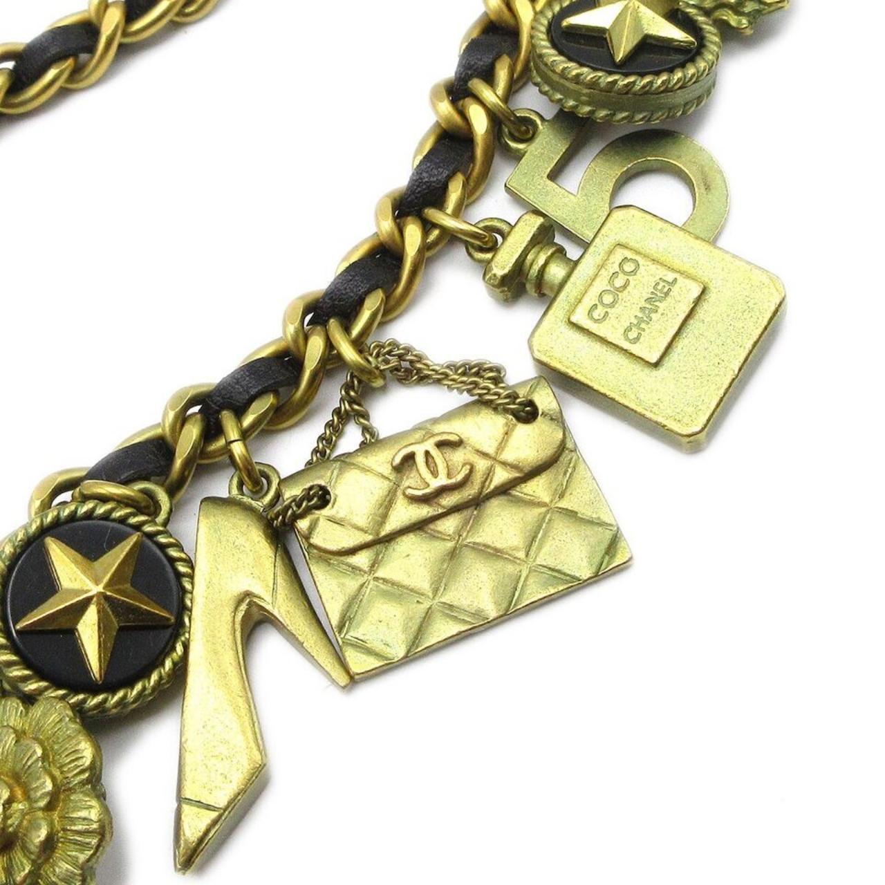 CHANEL CC Logos Icon Chain Waist Belt Black... - Depop