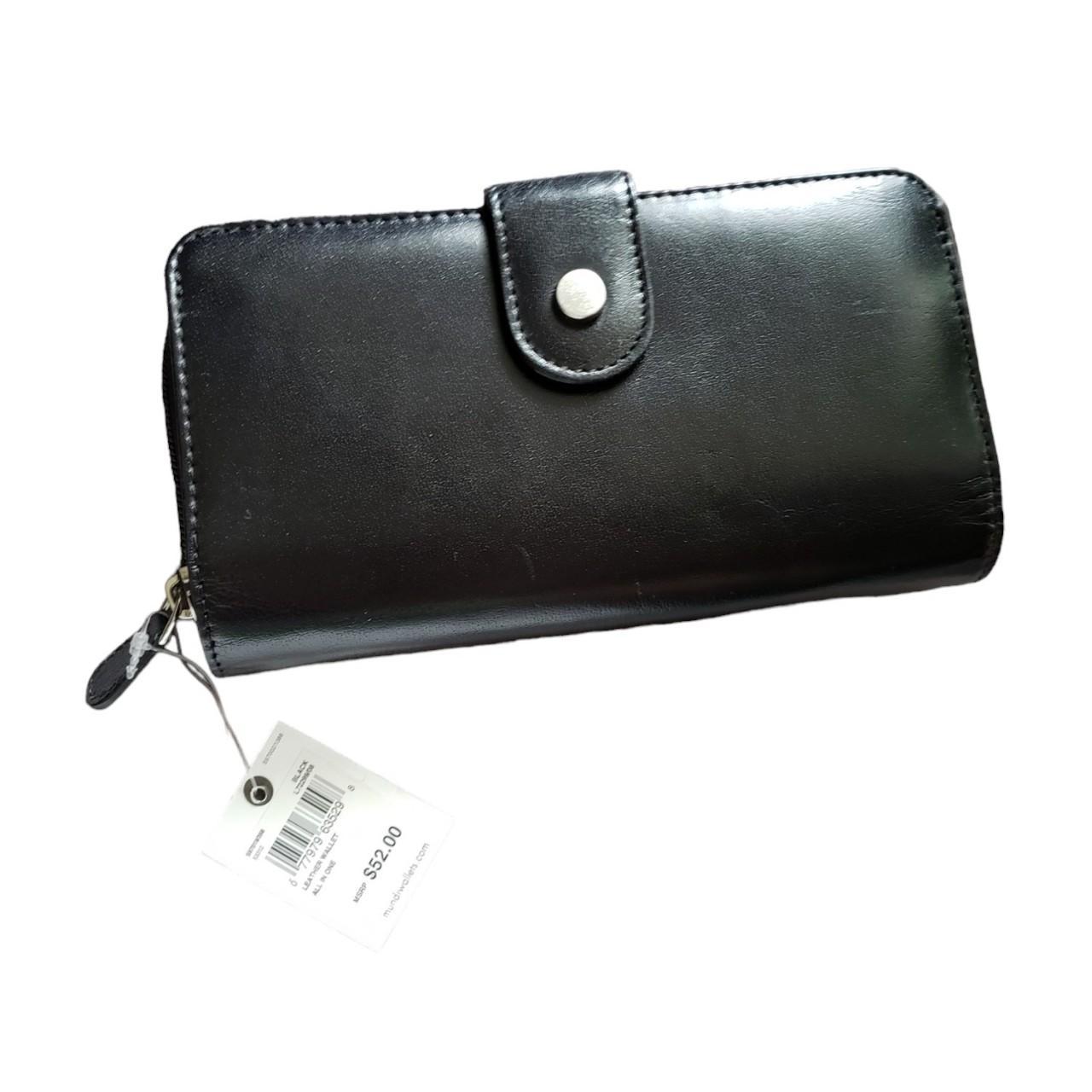 Mundi leather wallet all in one. Nwt. Black. - Depop