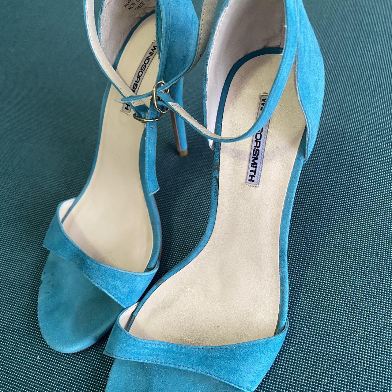Windsor Smith turquoise blue suede stiletto shoes,... - Depop
