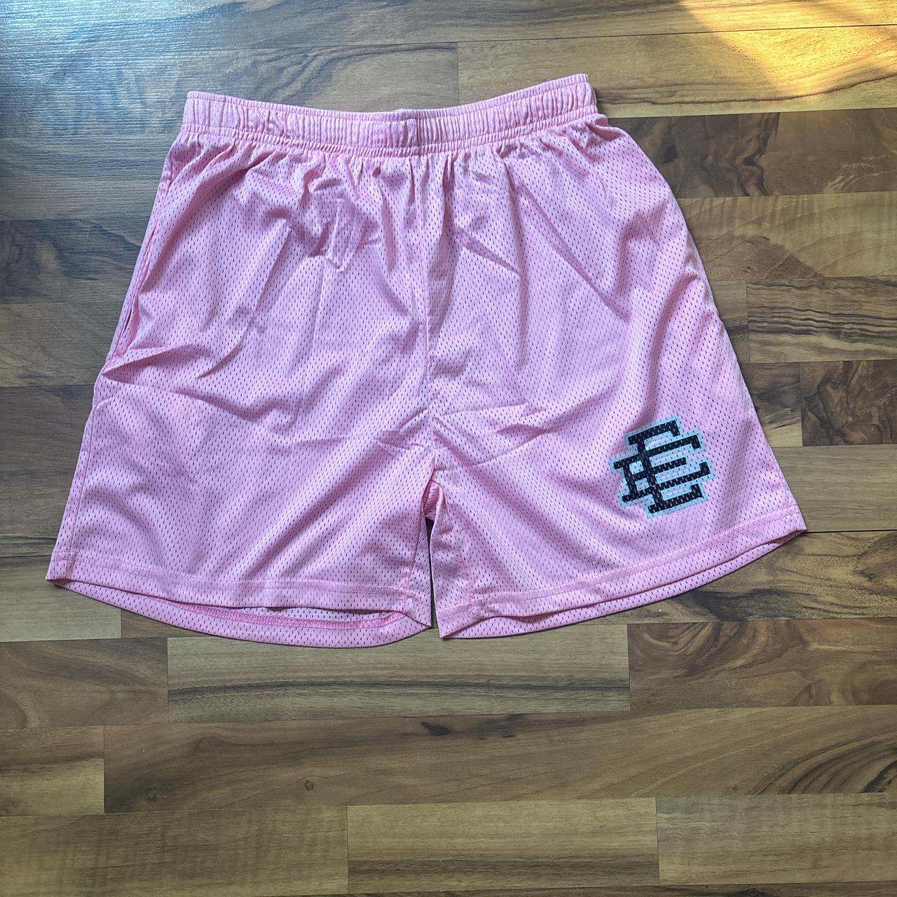 - pink eric emmanuel shorts - only worn once -... - Depop