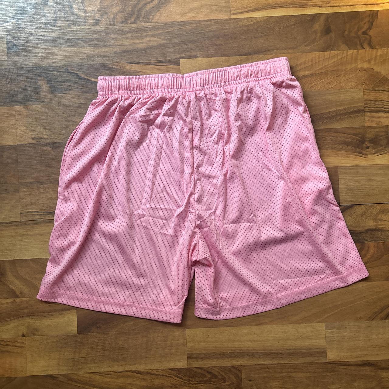 - pink eric emmanuel shorts - only worn once -... - Depop
