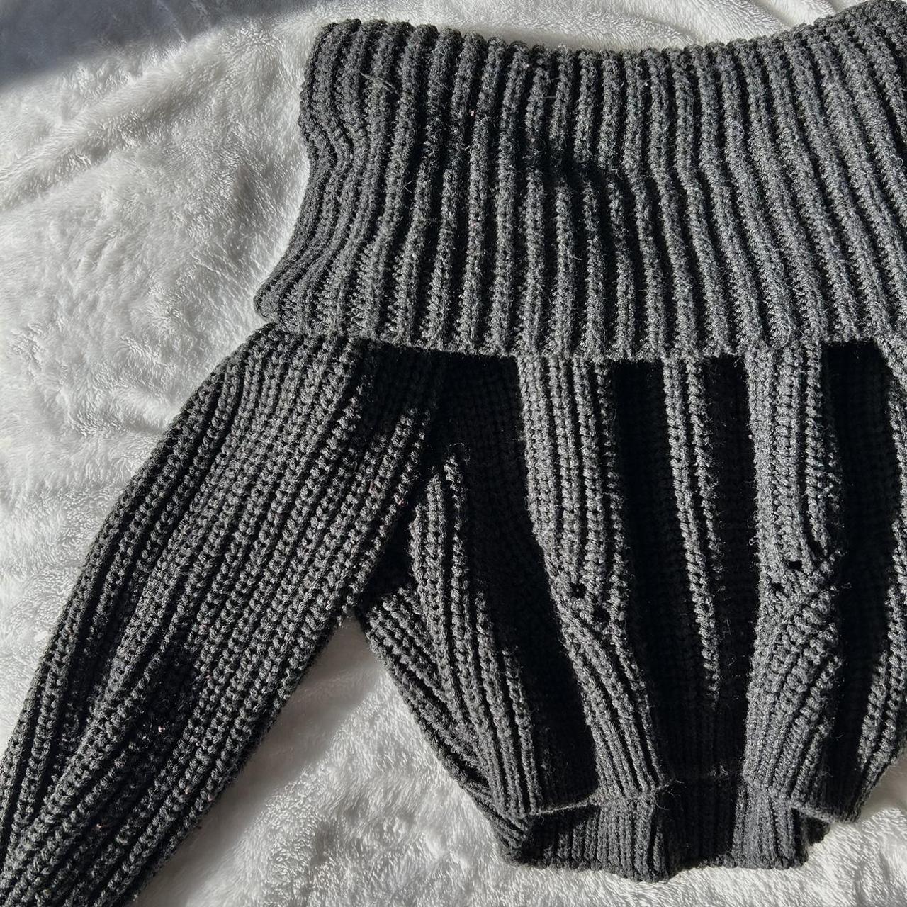 grey off the shoulder super cozy winter sweater - Depop