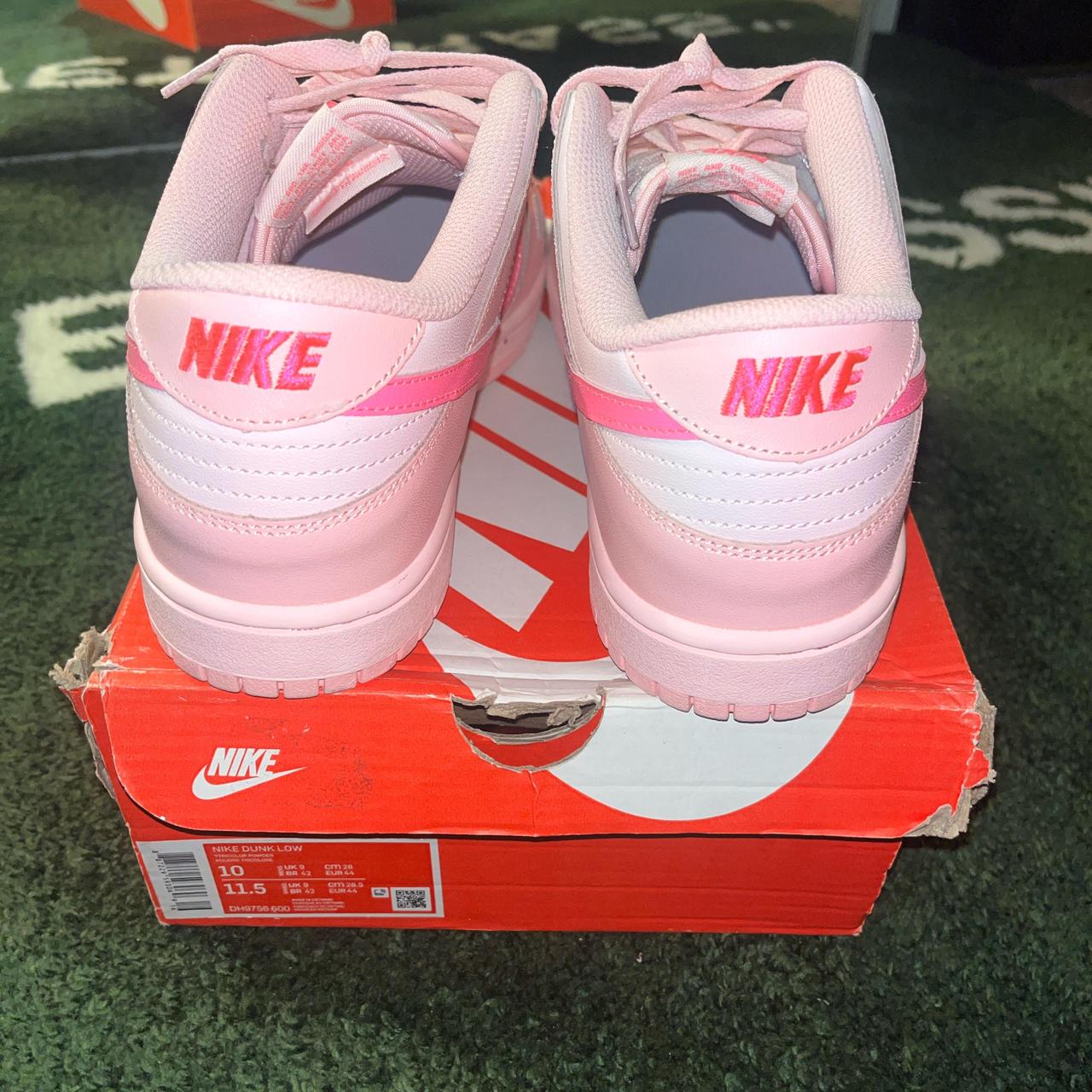 Pink on pink dunks ds never worn size 10 - Depop