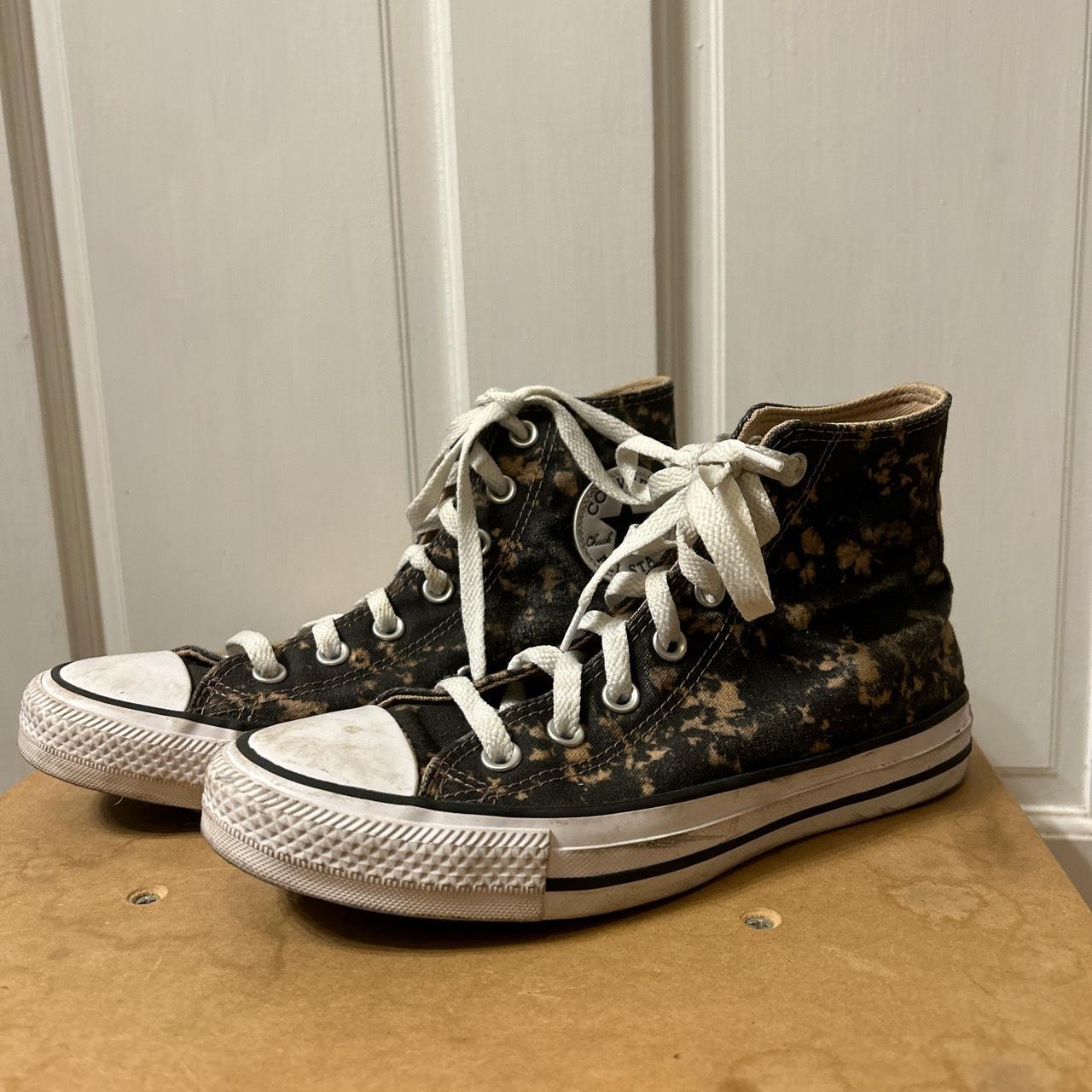 bleached converse, size men’s 6.5 women’s 7.5, worn... - Depop