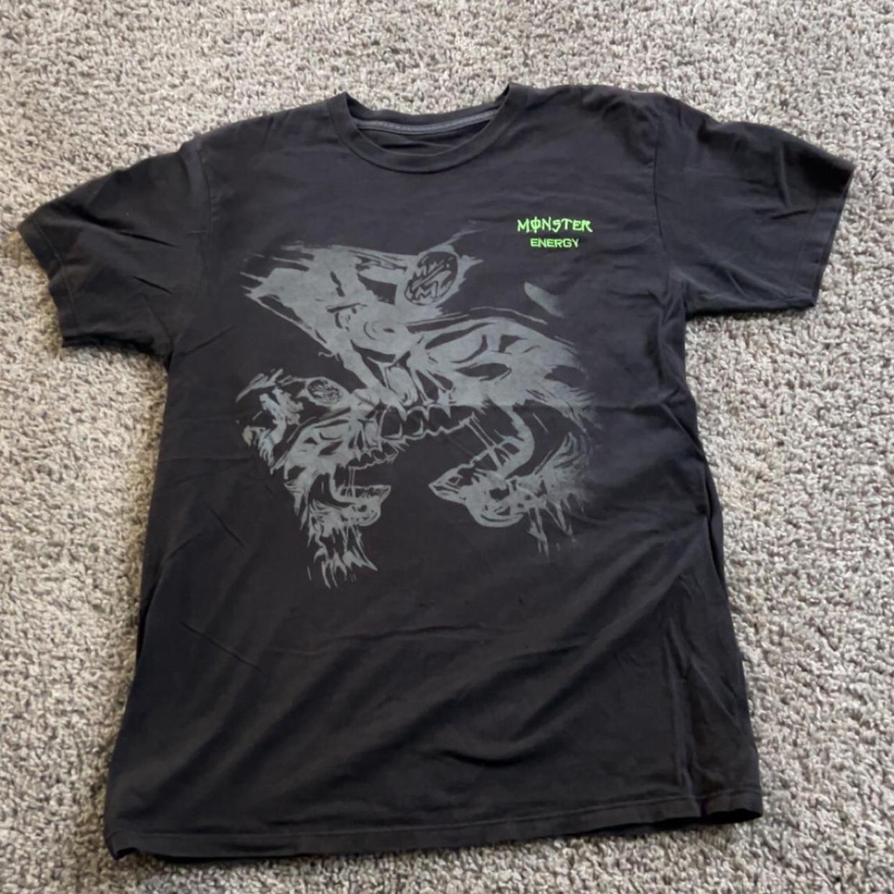 Monster Energy black and green t-shirt #MonsterEnergy - Depop