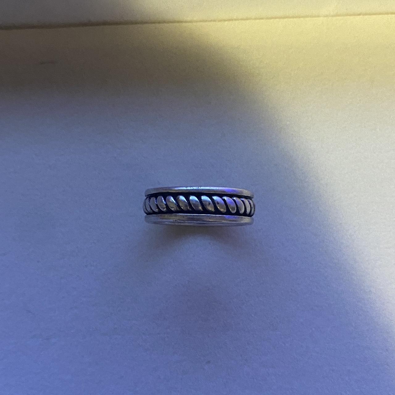 Craftd London silver Rope Ring size M 10US Used -... - Depop