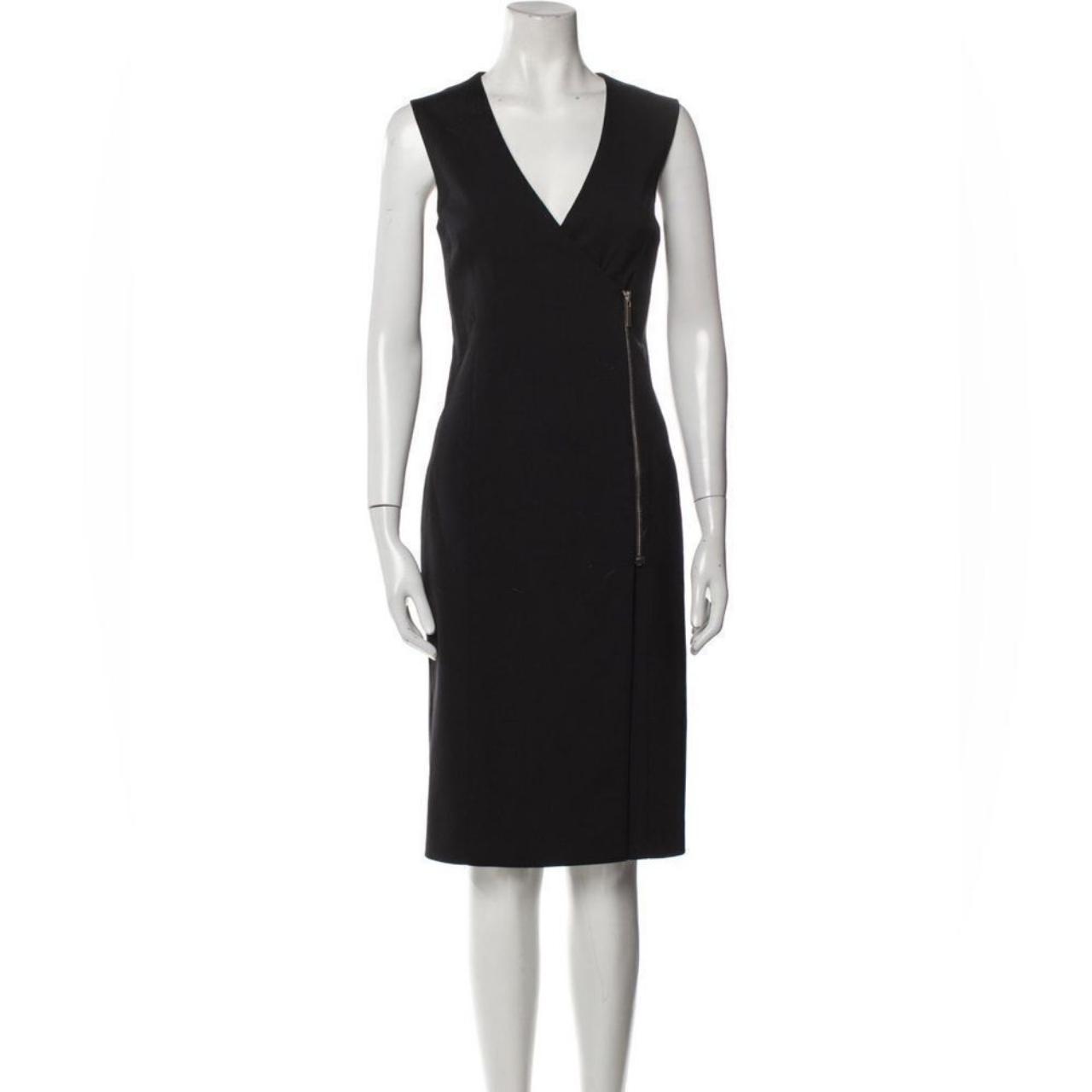 LK Bennett Black Ribbon 6 Black V-Neck Midi Length... | Depop