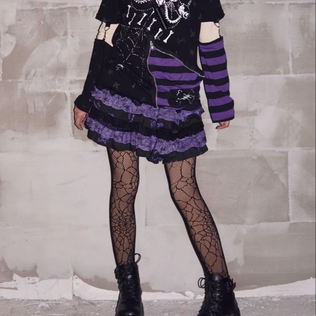 Spider Web pattern Fishnet Tights Size: Length 33.5... - Depop