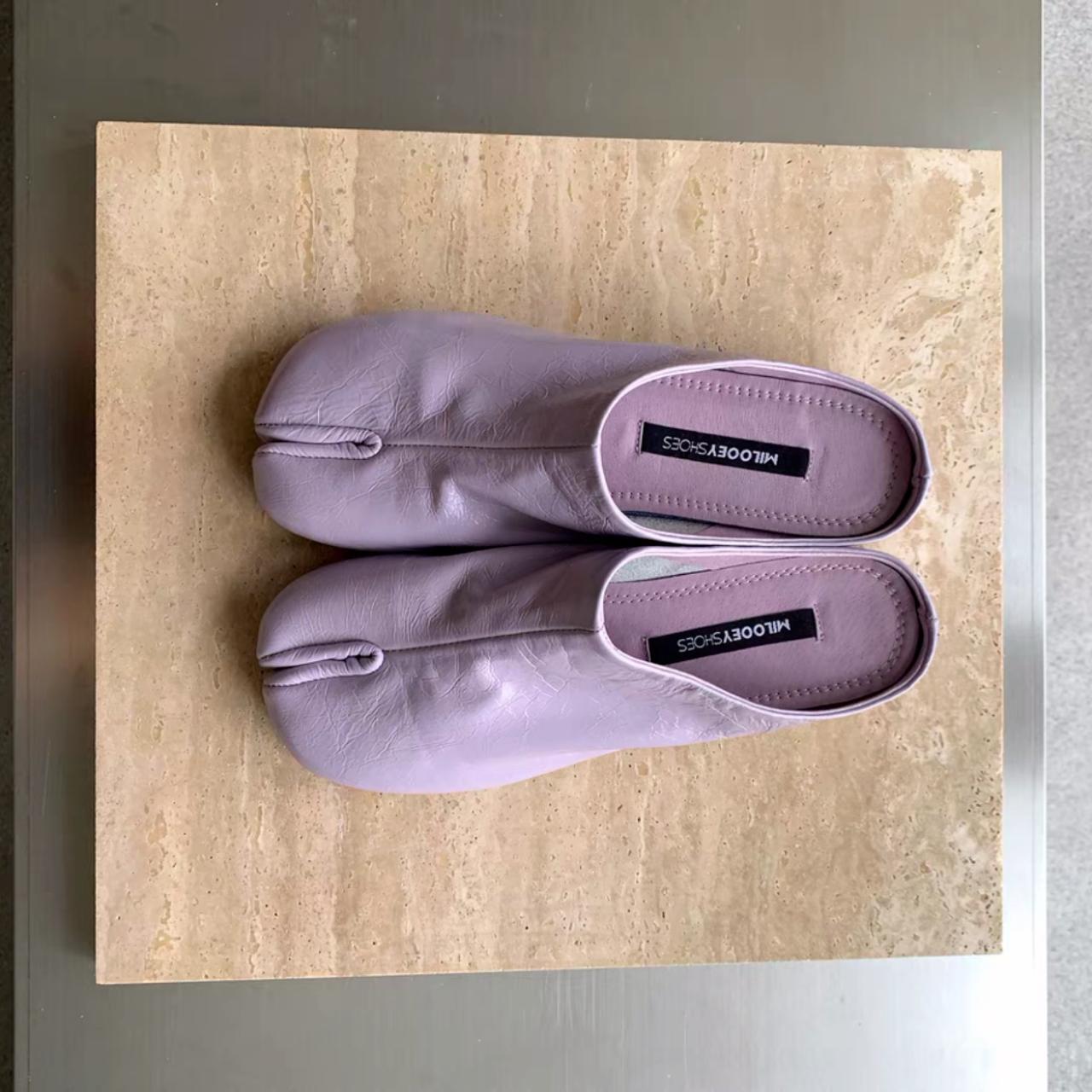 Purple Genuine Leather Tabi Split-Toe... - Depop