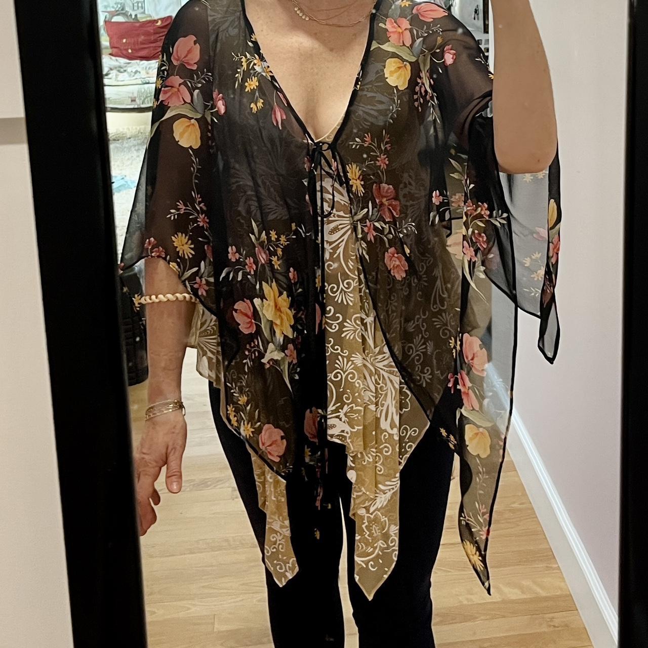 Vintage Tracy Feith 90s Y2K Bespoke Boho Blouse with... - Depop