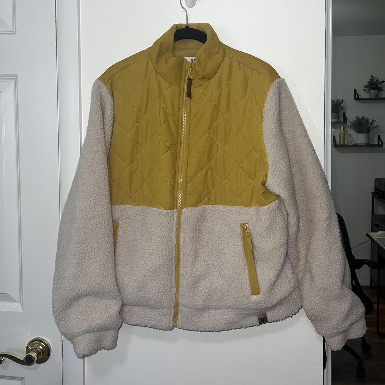 Yellow fleece jacket size medium! Excellent... - Depop