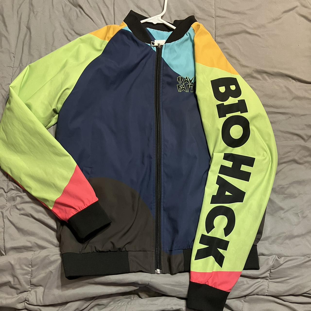 Rare have faith bio hack bomber jacket with zombie... - Depop