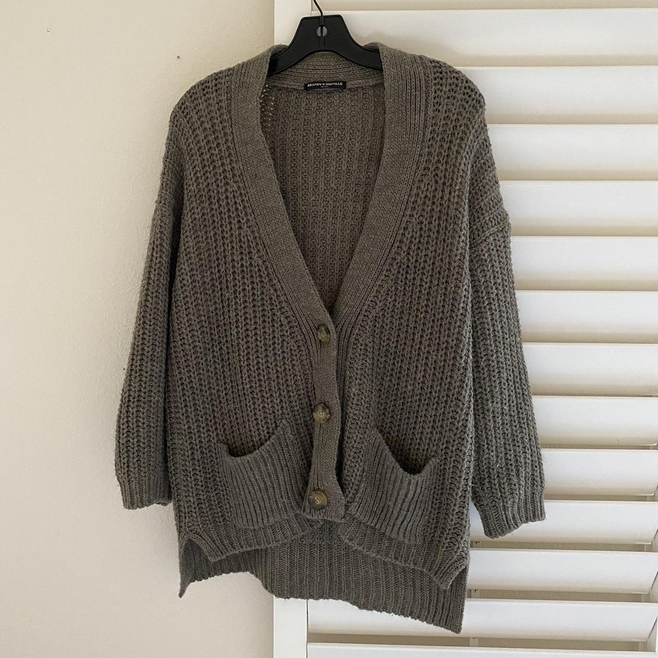 Brandy Melville gray cardigan. One size fits all... - Depop