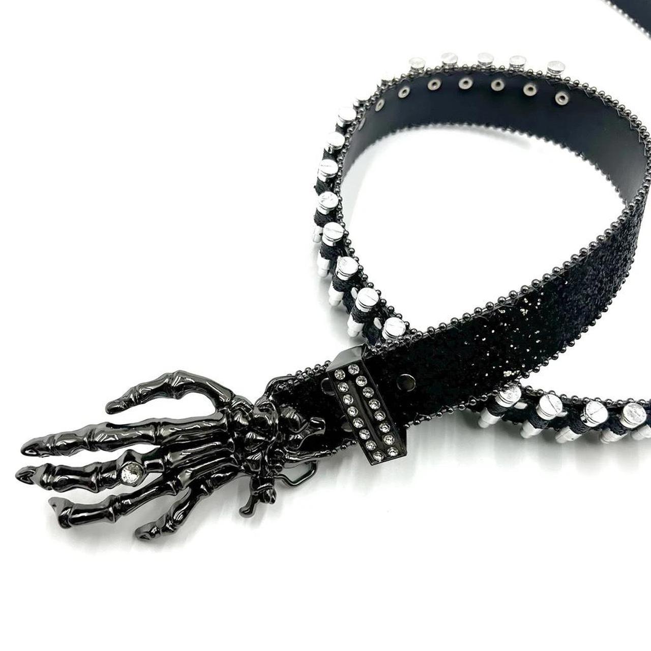 Black and silver skeleton belt, this belt features... - Depop