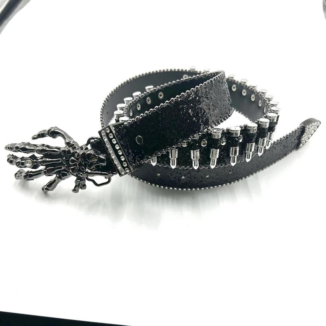 Black and silver skeleton belt, this belt features... - Depop