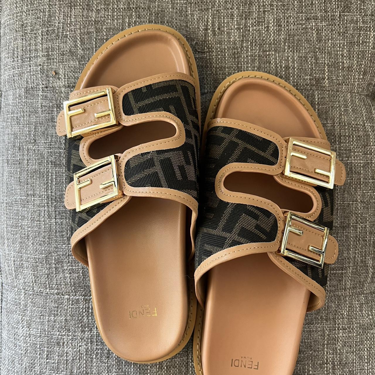 Fendi ff slides ! Size 40. All info shown. Please... - Depop