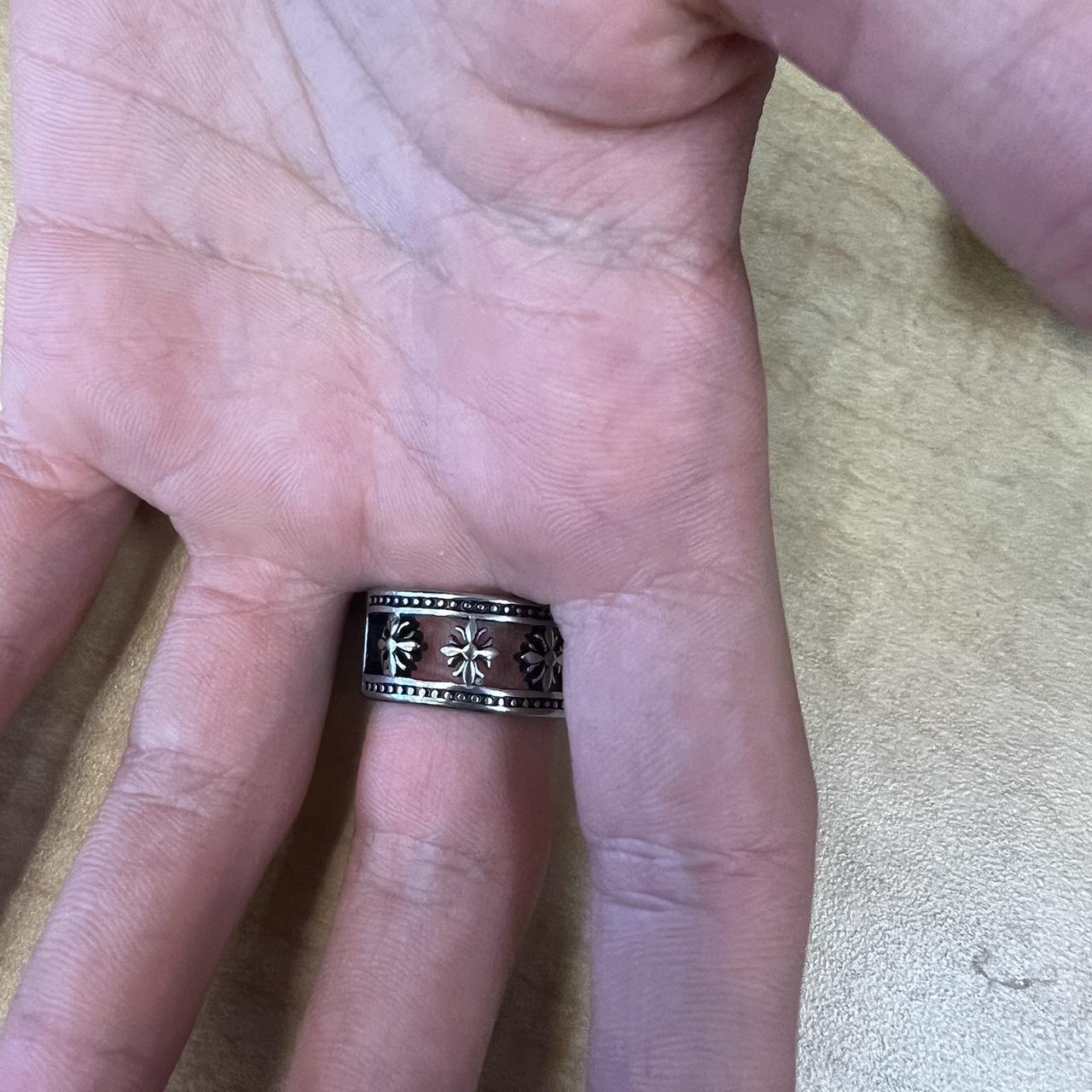 Authentic Cross Flower Chrome Hearts Ring Sterling... - Depop
