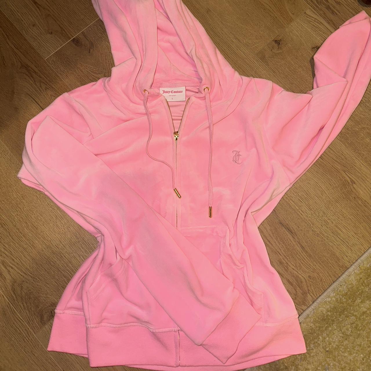 Pink juicy couture hoodie. Only worn one time. So soft. - Depop