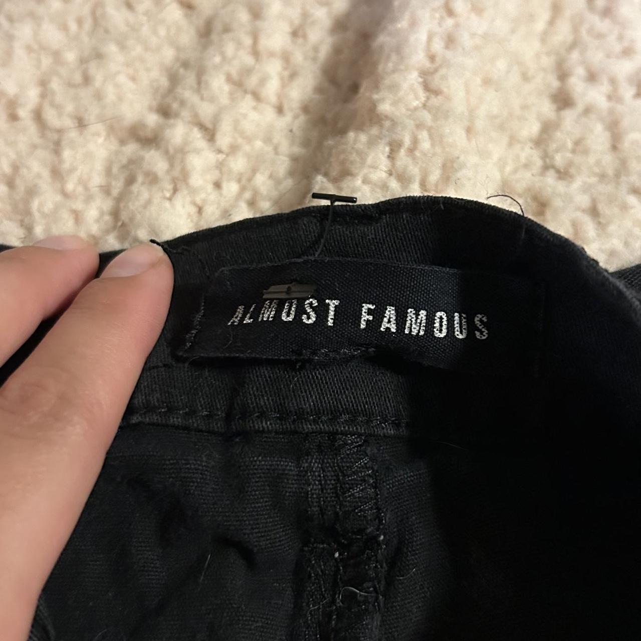 Size 0-2 Almost Famous Black Cargo pants with belt - Depop
