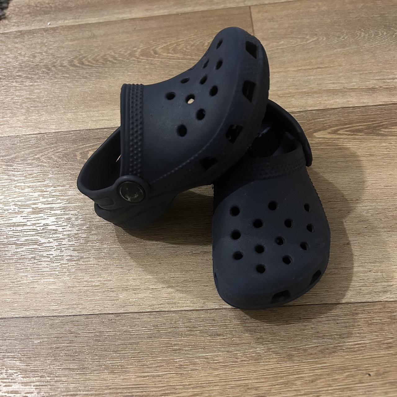 Toddler Navy Blue Crocs - size 6 - Depop