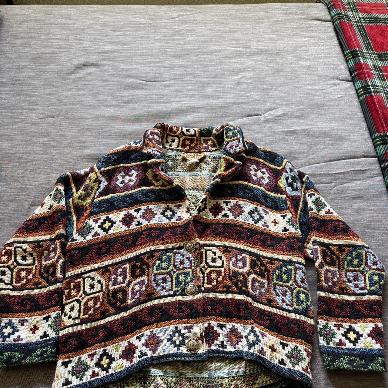 Vintage knit jacket fits like a men’s medium. Very... | Depop