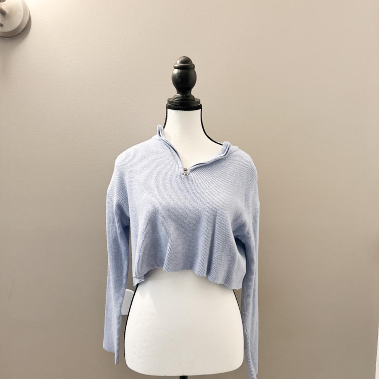 Adika cropped blue sweater - Depop