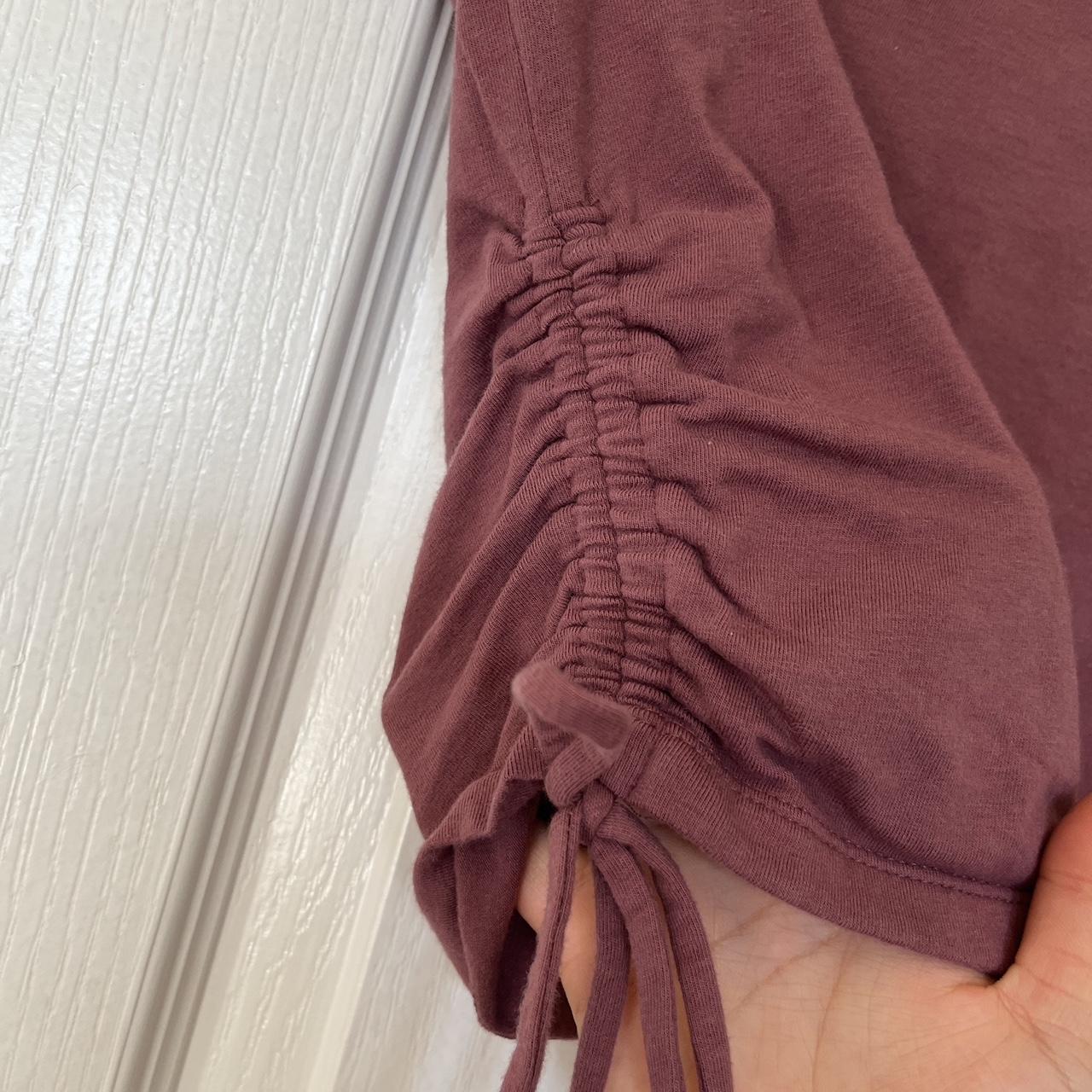 Basic Plum dark purple pink top with bunched sides... - Depop