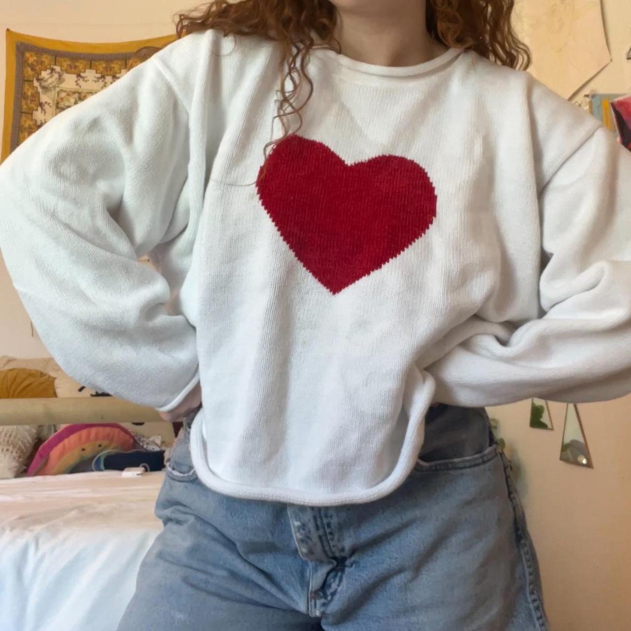 cute simple red heart sweater :) north style brand! - Depop