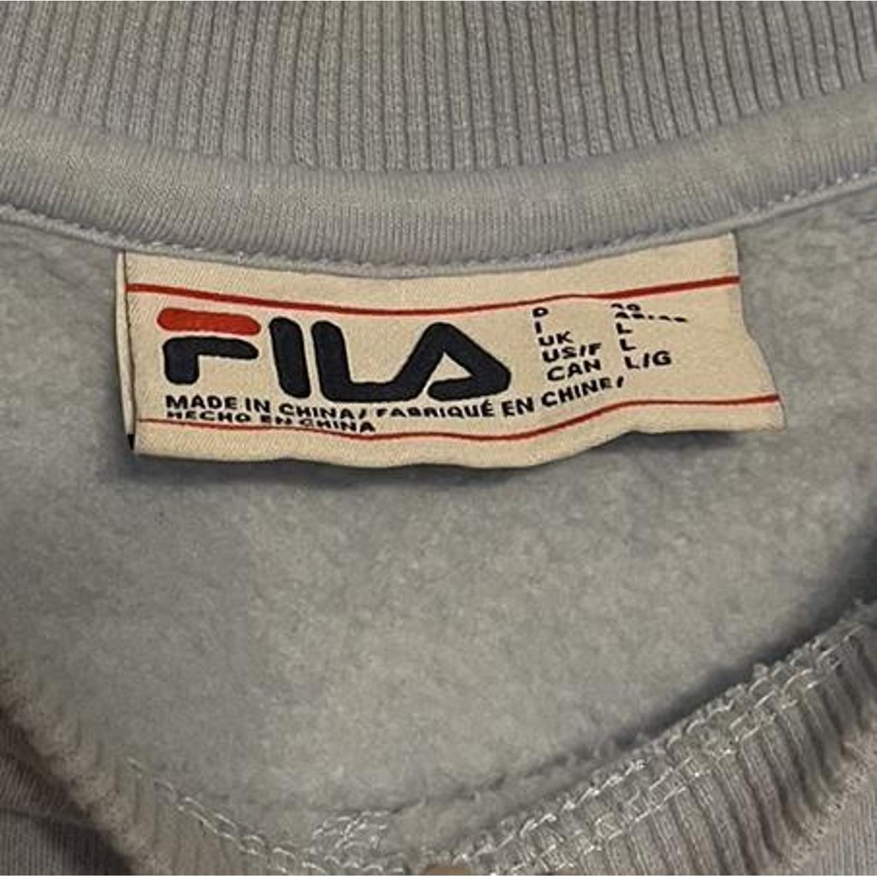 LARGE Fits more like a medium FILA light blue crew... - Depop