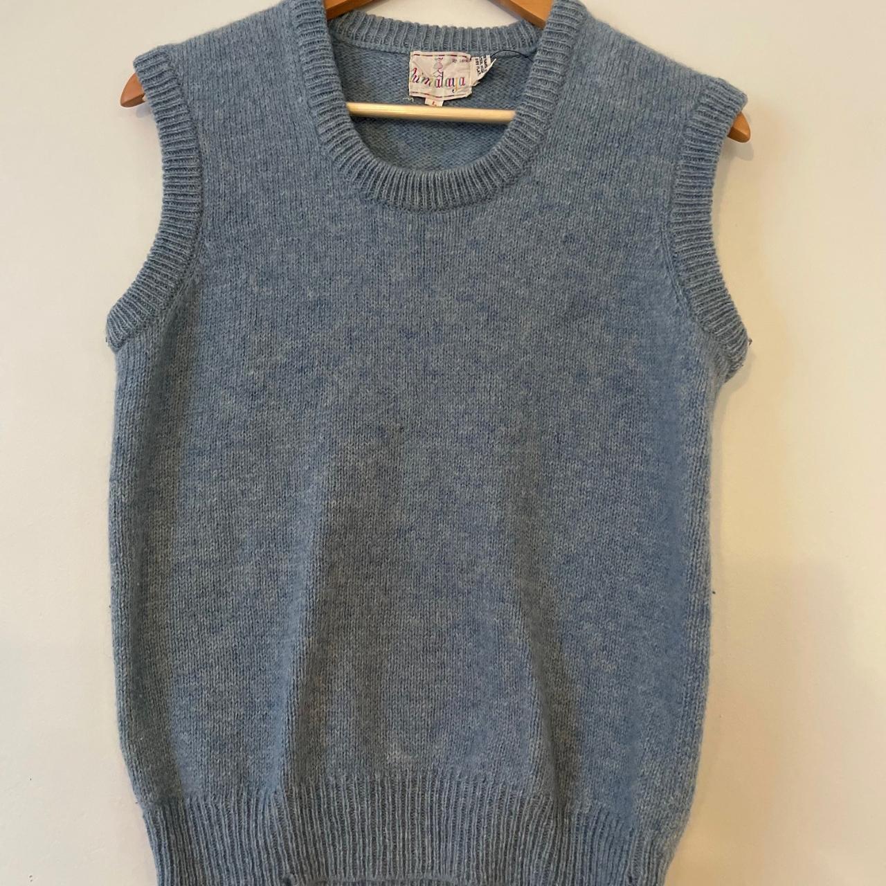 Vintage light blue wool vest. Super warm and cozy.... - Depop