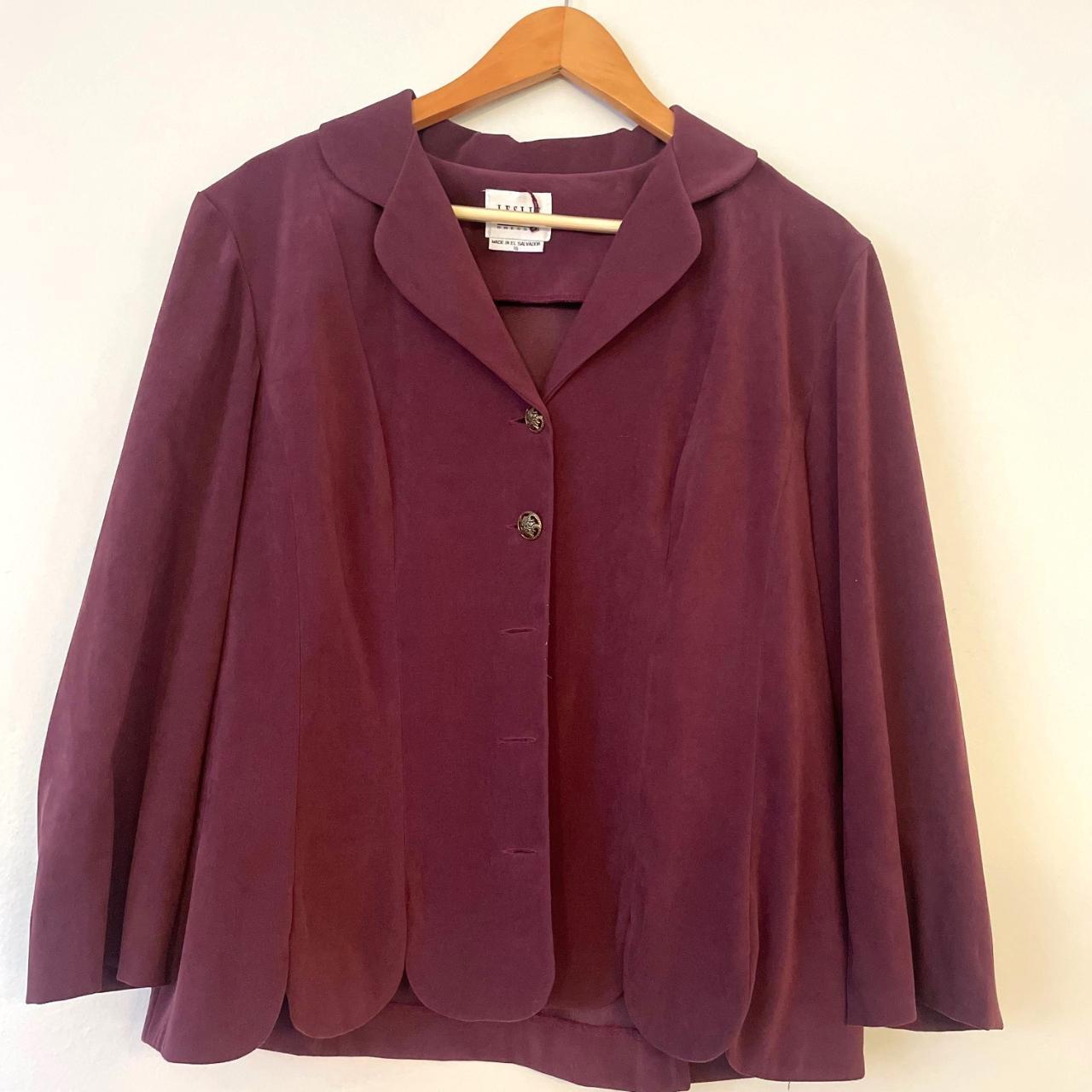 #Vintage #wine color blazer jacket. Good condition,... - Depop