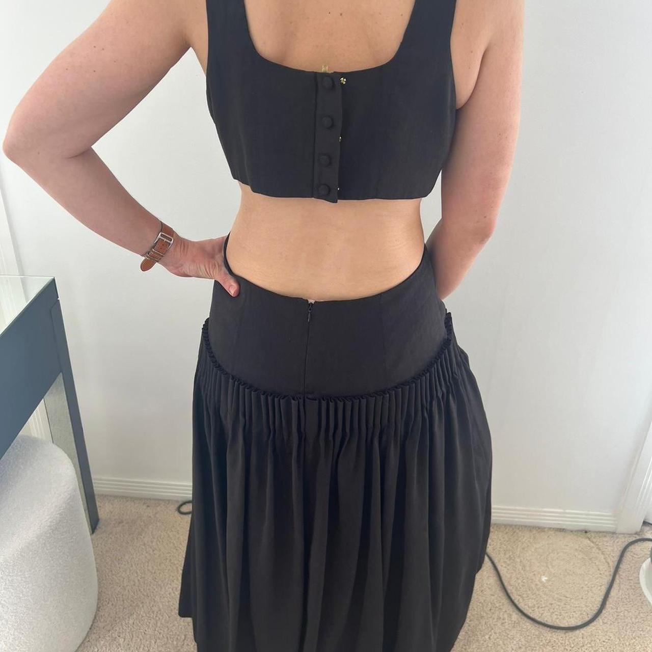 Aje Women's Audette Pleated cutout linen-blend Midi... - Depop