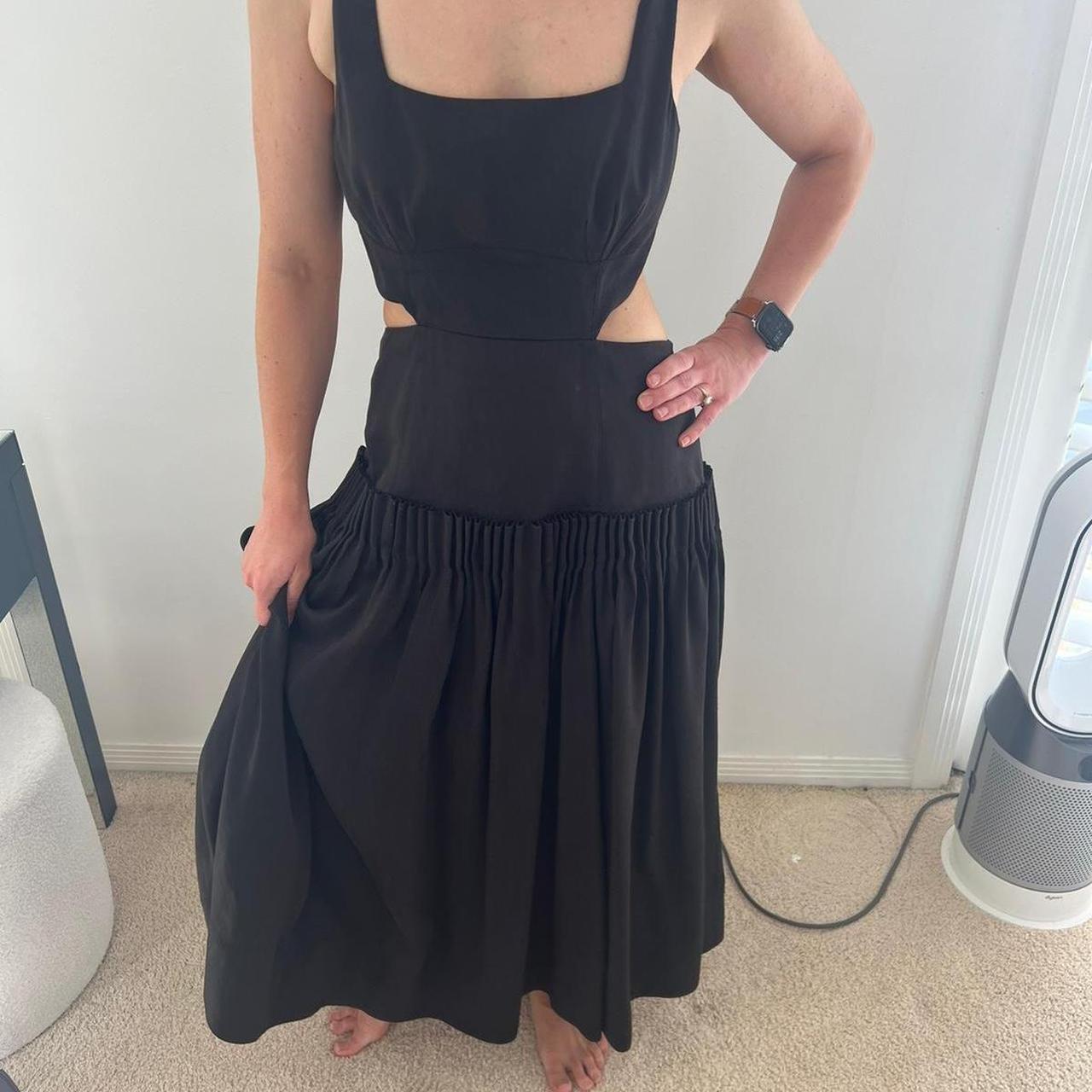 Aje Women's Audette Pleated cutout linen-blend Midi... - Depop